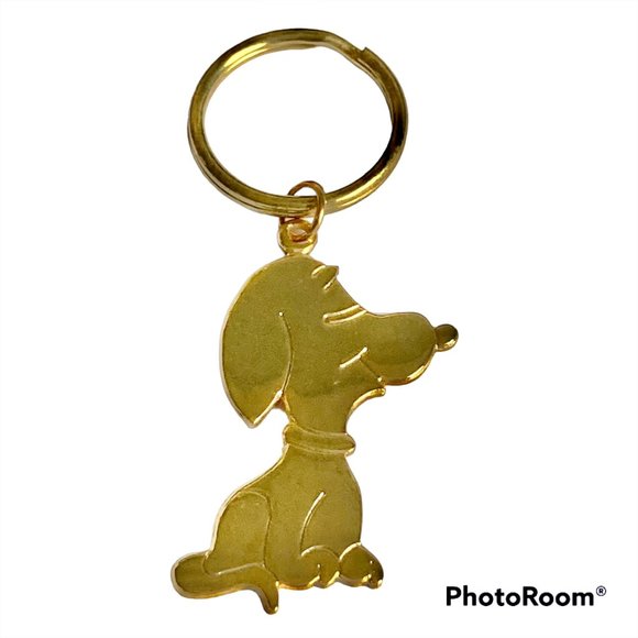 Peanuts | Accessories | Vintage Snoopy Dog Keychain Keyring Gold Tone ...